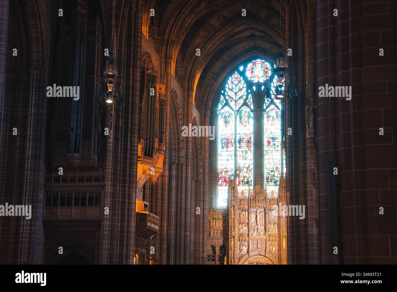 Interior of Liverpool Cathedral Featuring Gothic Revival Architecture ...