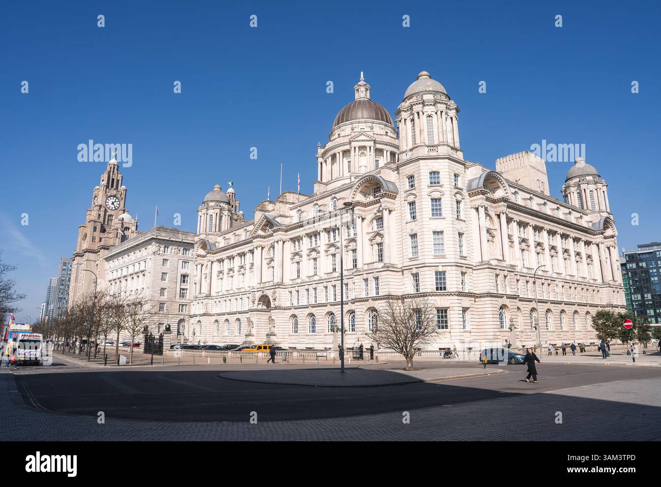 Port of Liverpool Building and Royal Liver Building on Pier Head Stock ...