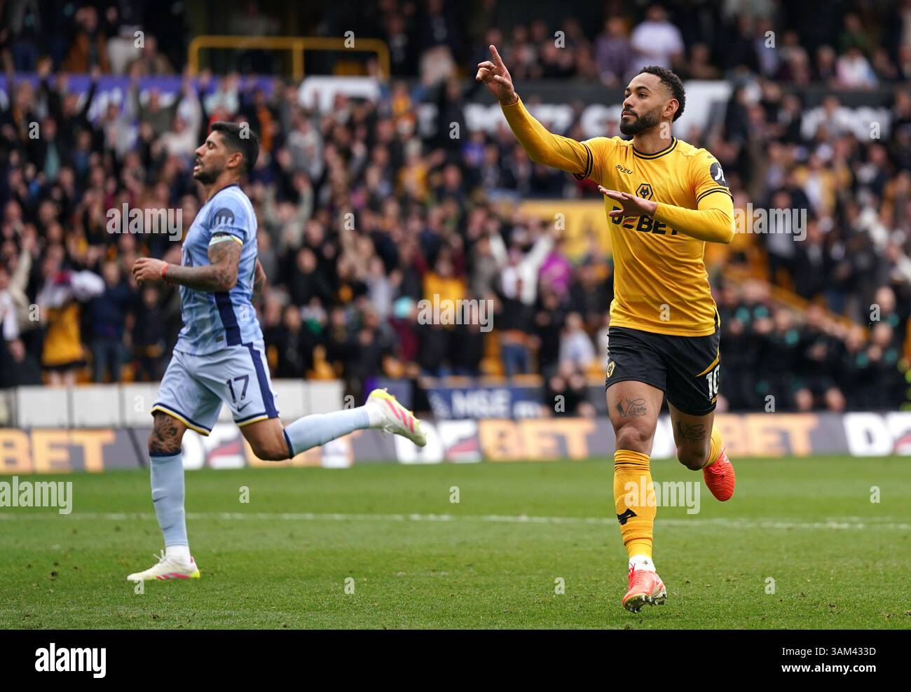 Wolverhampton Wanderers' Matheus Cunha celebrates scoring their side's ...