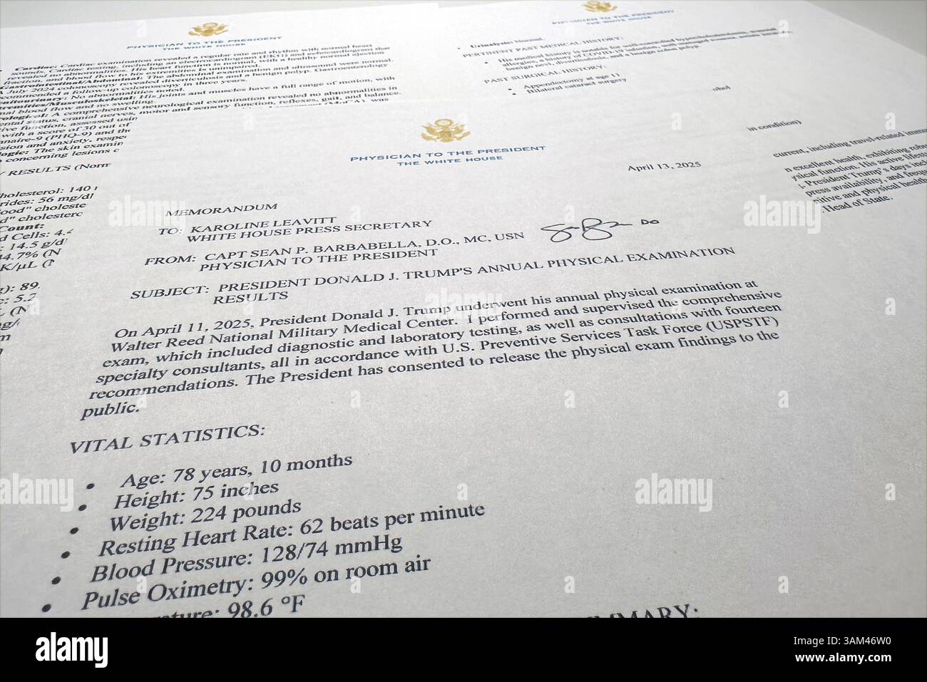 The report on President Donald Trump's health after his physical on ...