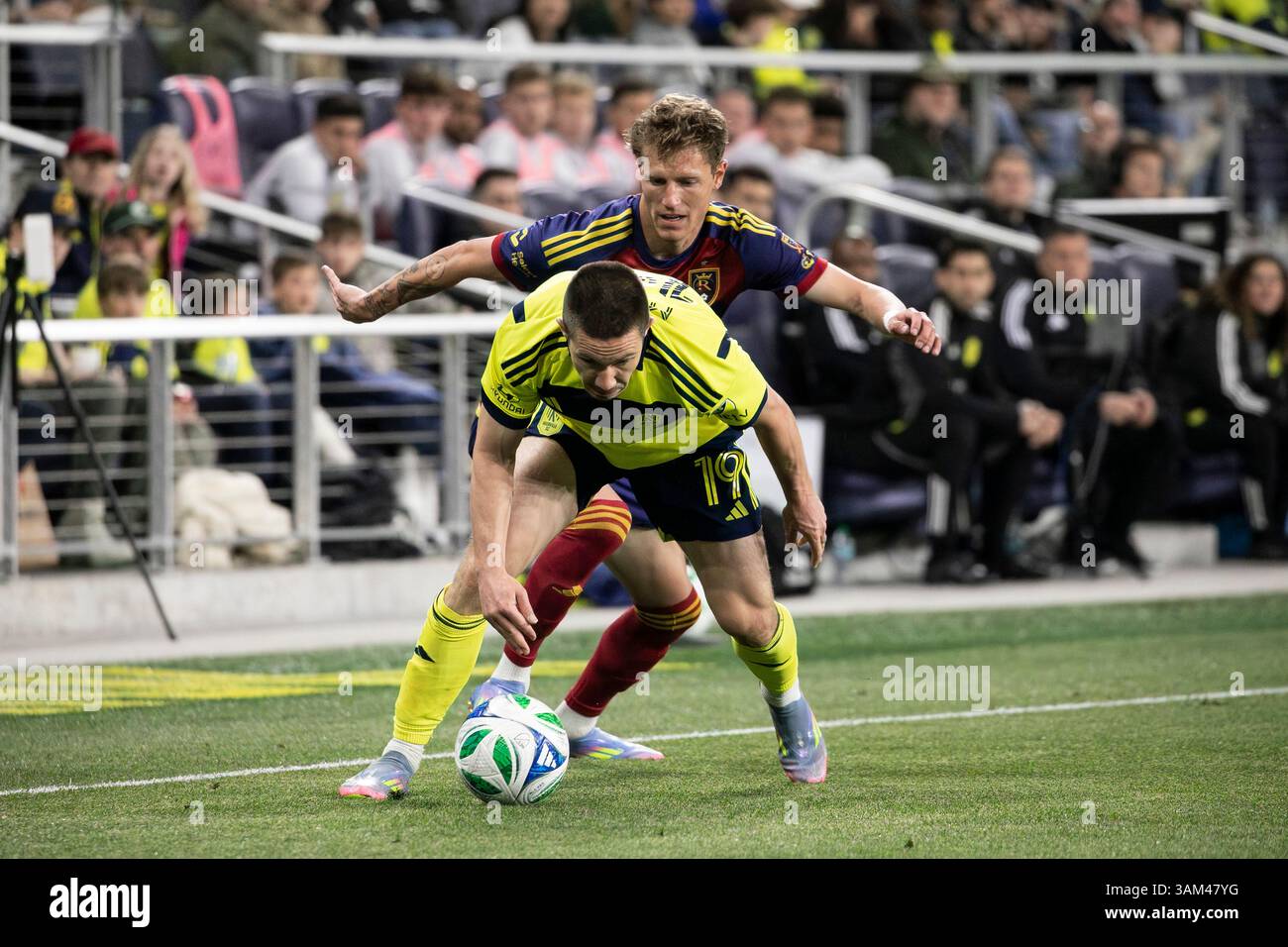 Nashville SC midfielder Alex Muyl (19) and Real Salt Lake midfielder ...