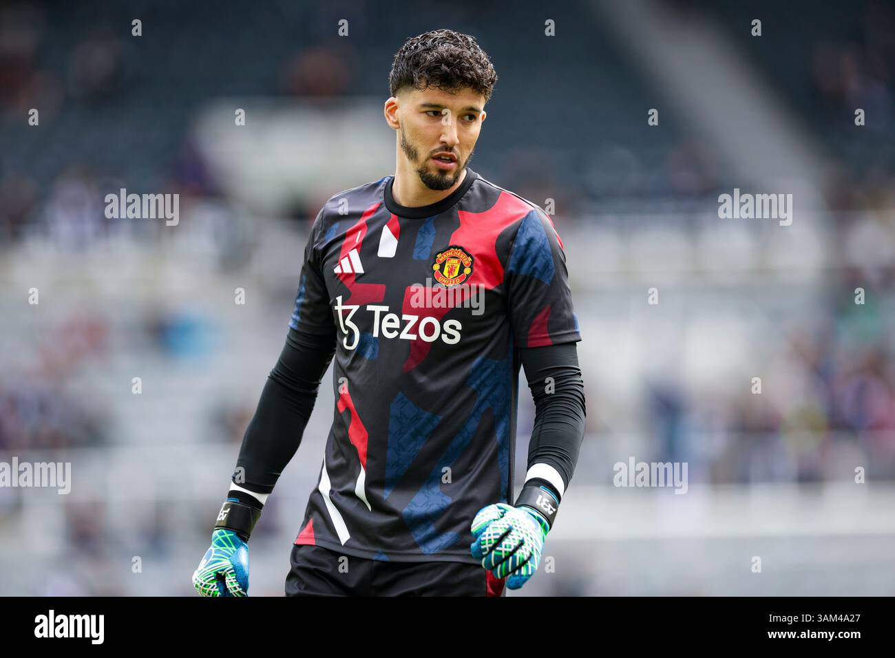 Newcastle, UK. 13th Apr, 2025. Manchester United goalkeeper Altay ...