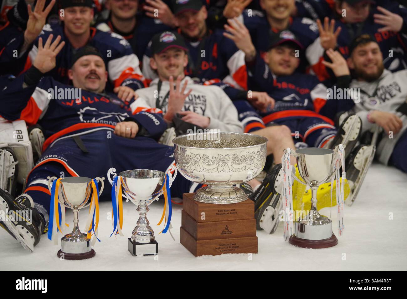 Sheffield, England, 13 April 2025. Presentation of the cup and medals ...