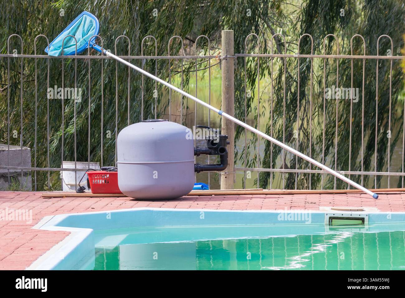 New filter and chlorinator for a salt water swimming pool waiting to be ...