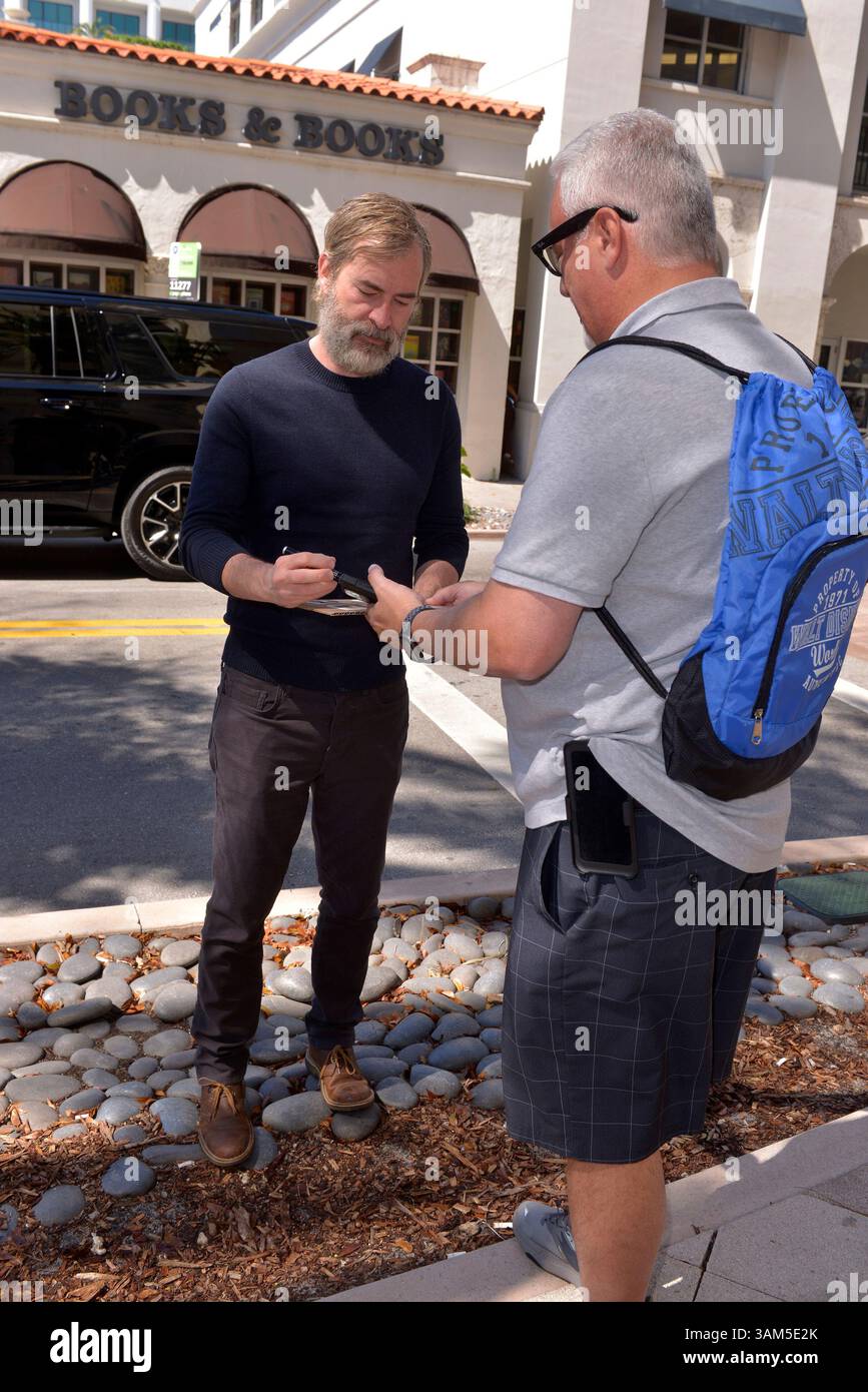 CORAL GABLES, FLORIDA - APRIL 12: Actor Mark Duplass sign autograph for ...