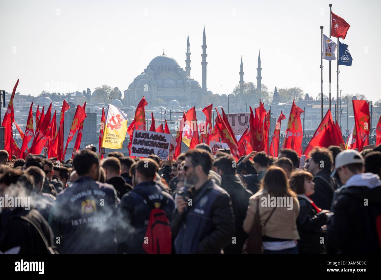 April 13, 2025: ISTANBUL, TURKEY - APRIL 13, 2025: Students rally in ...