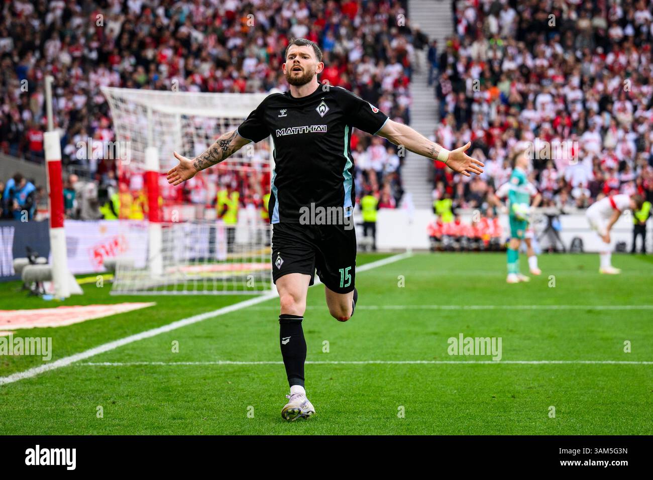 Stuttgart, Germany. 13th Apr, 2025. Soccer: Bundesliga, VfB Stuttgart ...