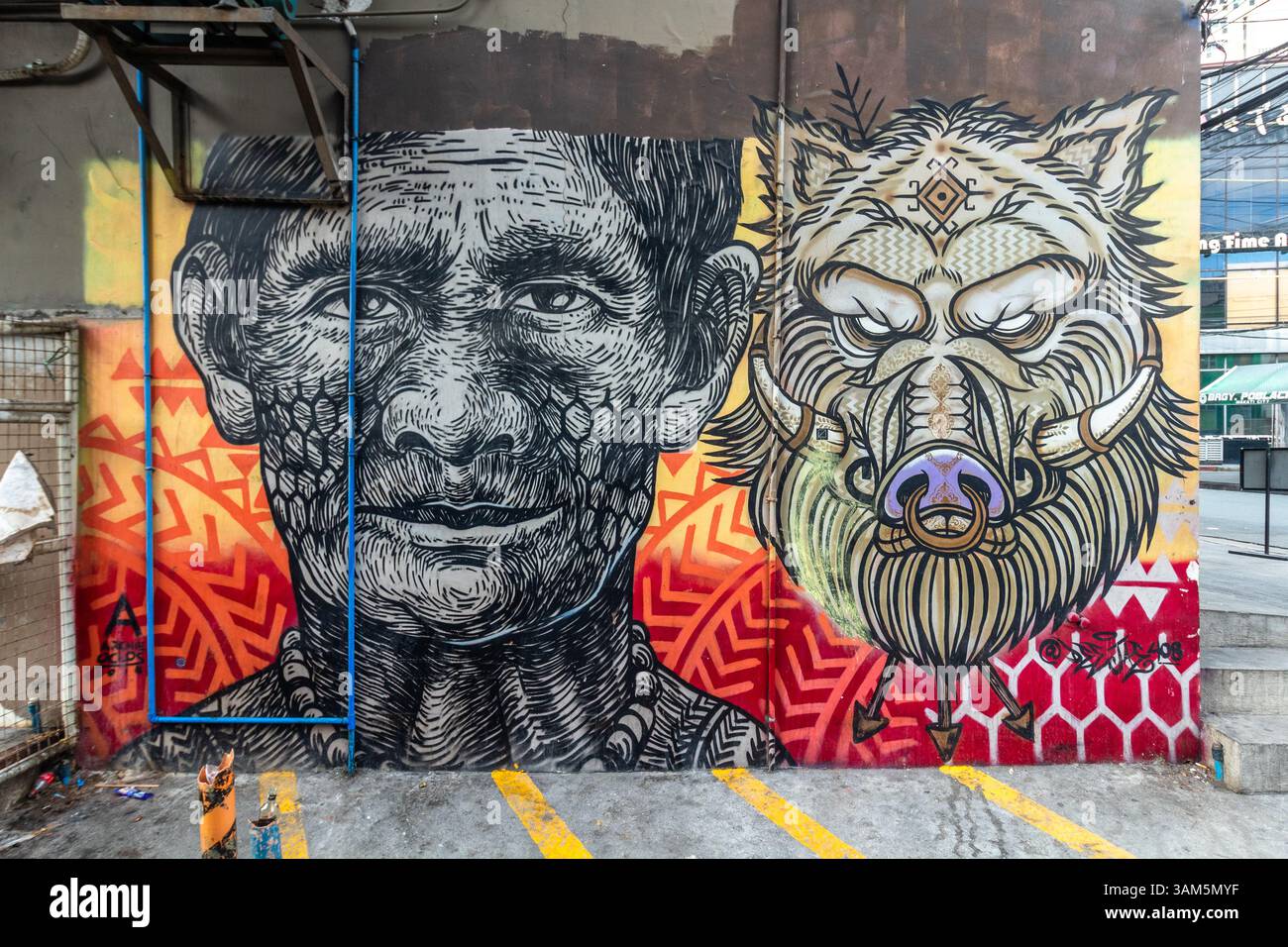 Indigenous man painting design hi-res stock photography and images - Alamy