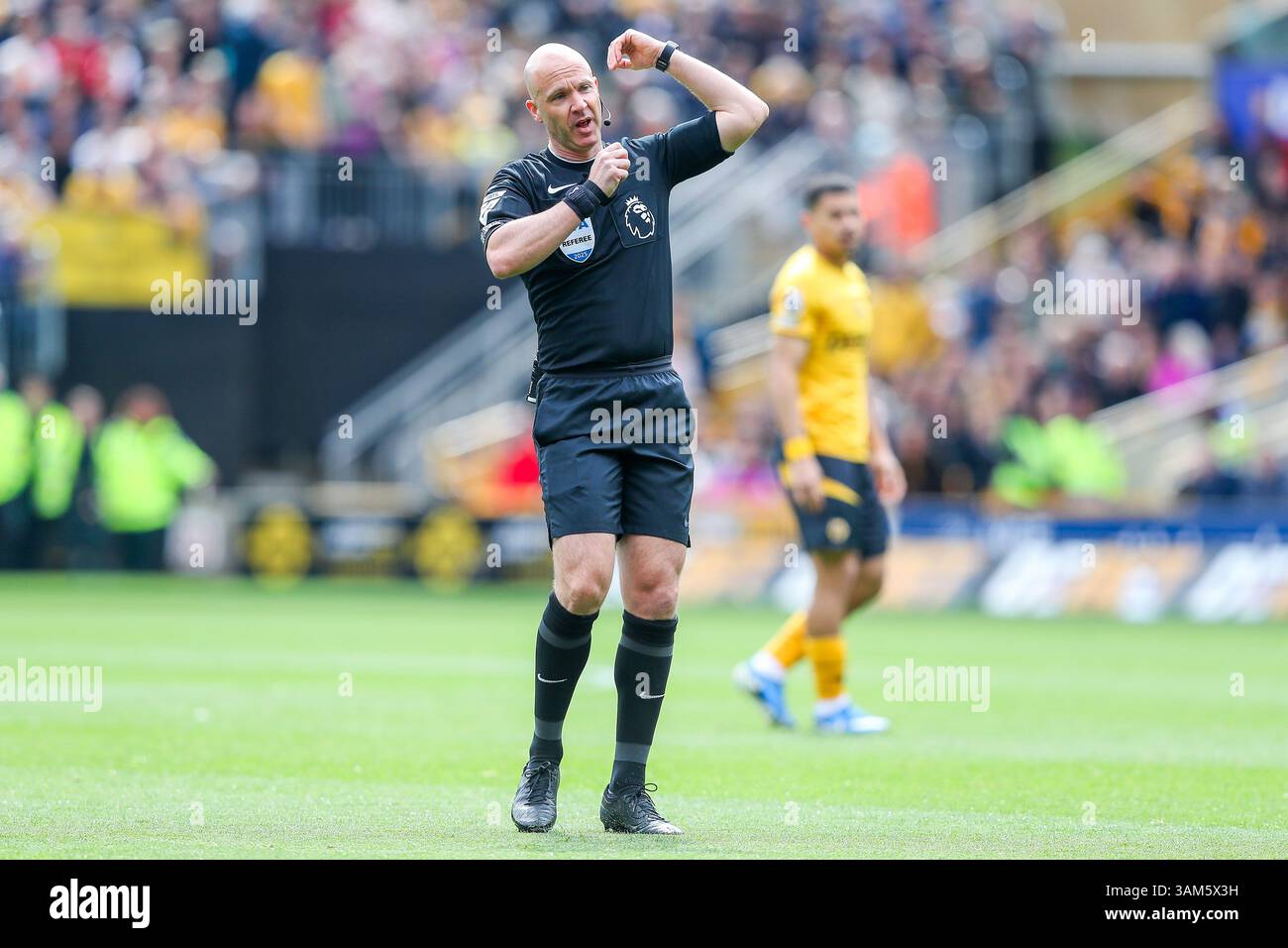 Wolverhampton, UK. 13th Apr, 2025. Referee Anthony Taylor in action ...