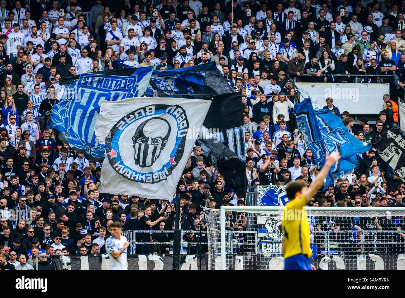 FCK fans, Sektion 12, Flag, bannere. Mesterskabsspillet - Superliga: FC ...