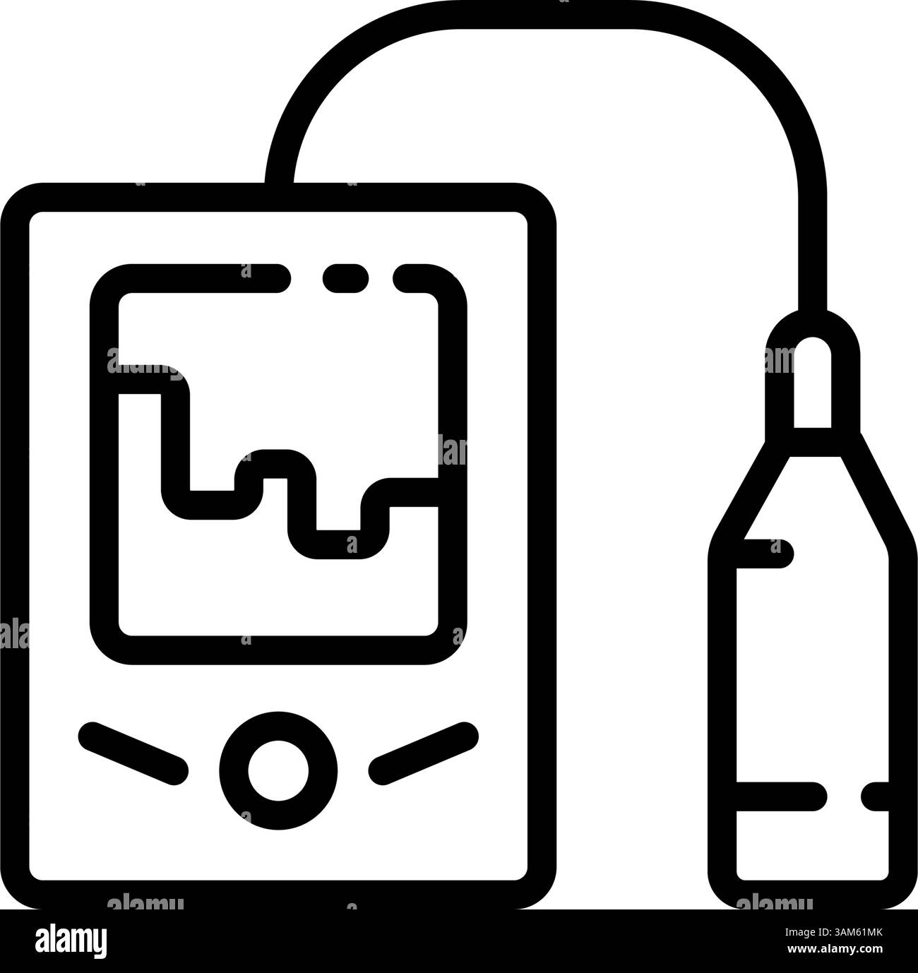 Fish finder line icon. Echo sounder. Depth finder. Fish searching ...