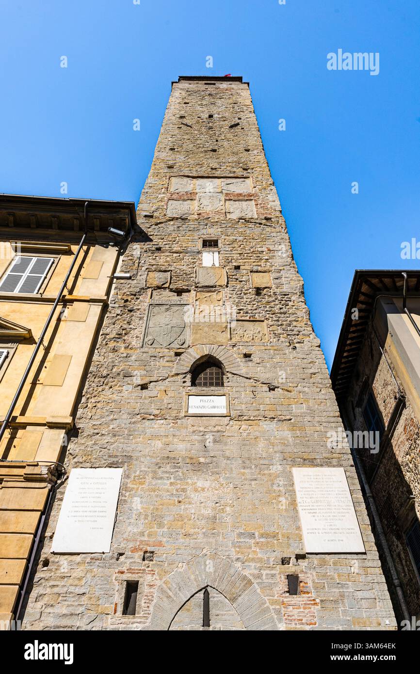 The Civic Tower, medieval Romanesque architecture built in the 15th ...