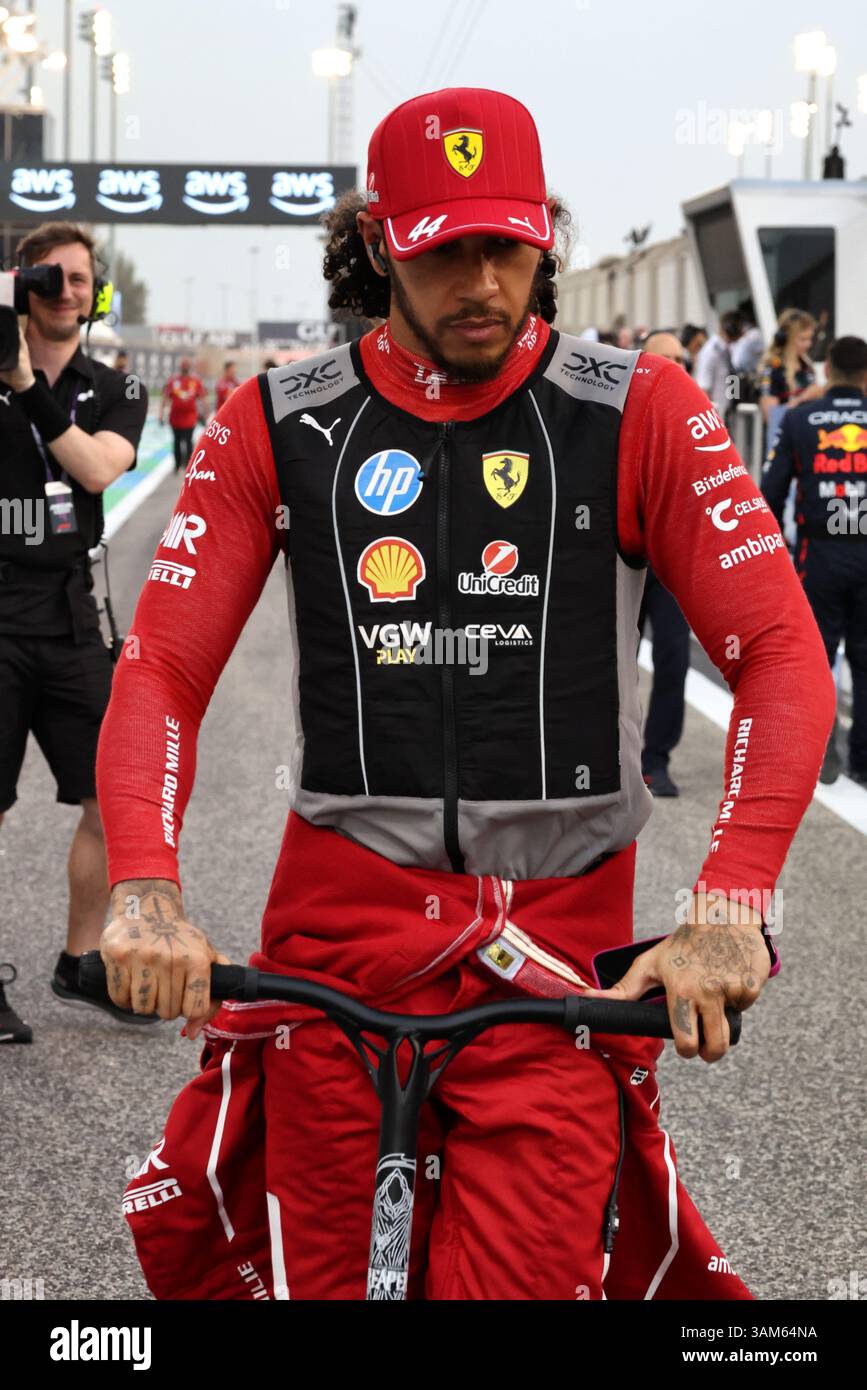 Sakhir, Bahrain. 13th Apr, 2025. Lewis Hamilton (GBR) Ferrari on the ...
