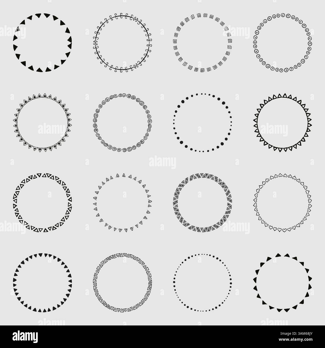 Collection of african decorative ornamental round border frames Stock ...