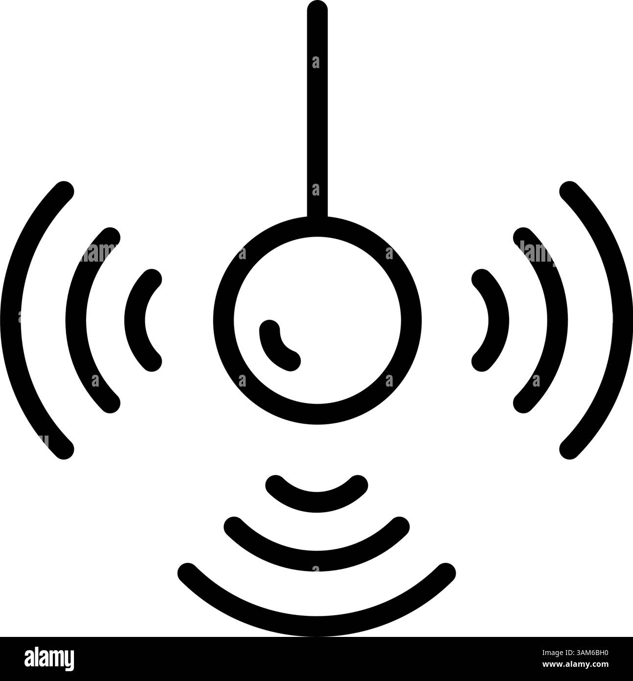 Fish Finder Vector Line Icon Design. Echo sounder radar icon. Echo ...