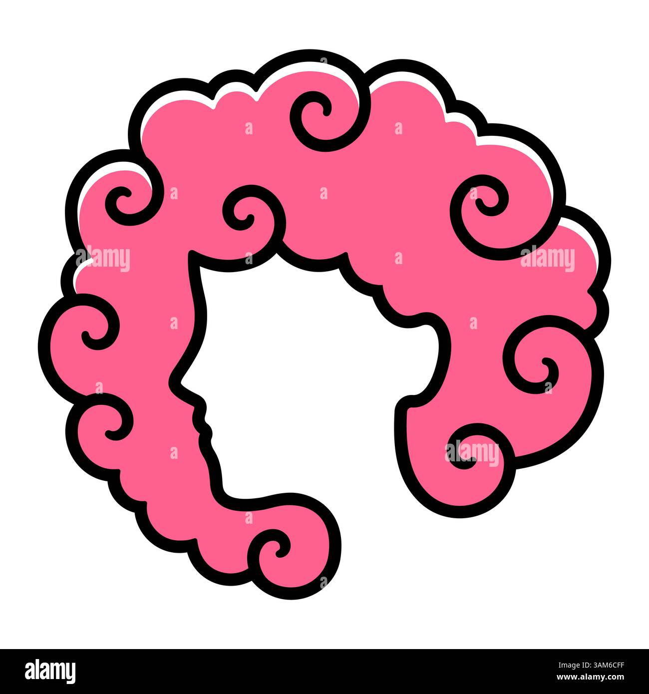 Hairstyle wavy curls Stock Vector Images - Alamy