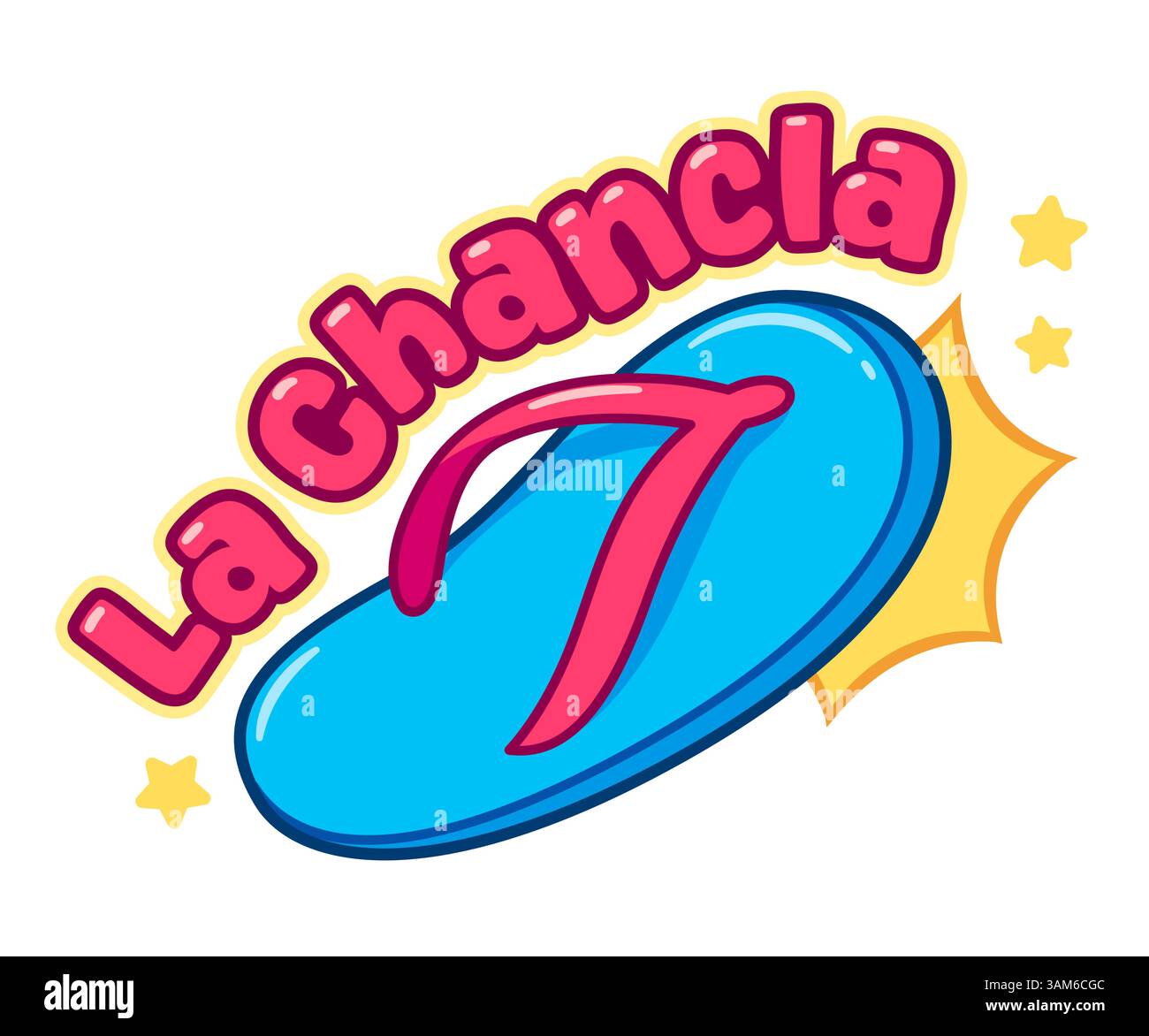 La Chancla ("The slipper" in Spanish) funny flip flop cartoon. Mexican ...