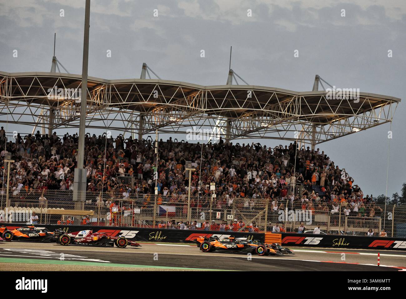 Sakhir, Bahrain. 13th Apr, 2025. Oscar Piastri (AUS) McLaren MCL39 and ...