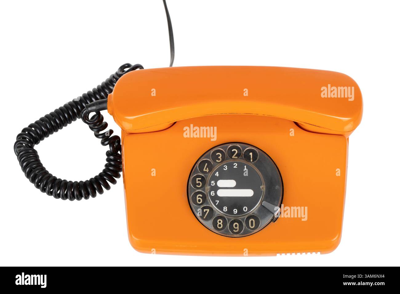 Yellow rotary phone isolated on white background Stock Photo - Alamy