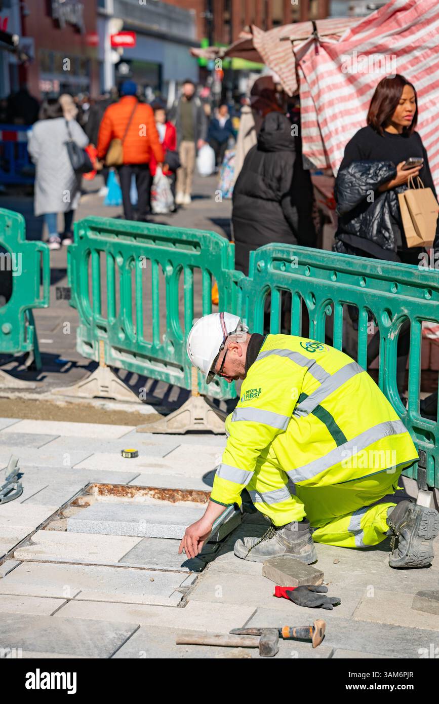 Lewisham regeneration of the pavements and streets in the south London ...