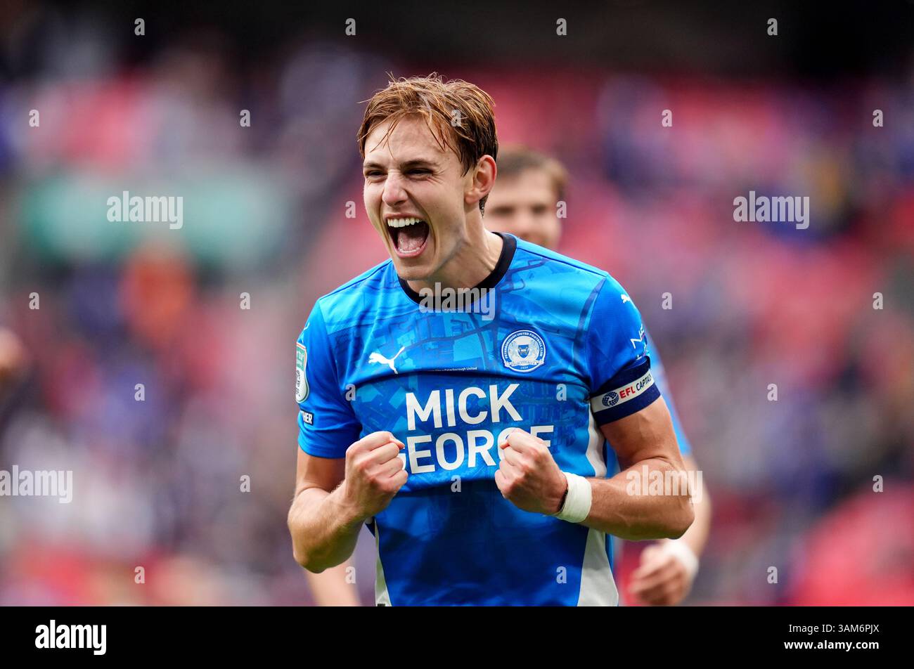 Peterborough United's Hector Kyprianou celebrates winning at the final ...