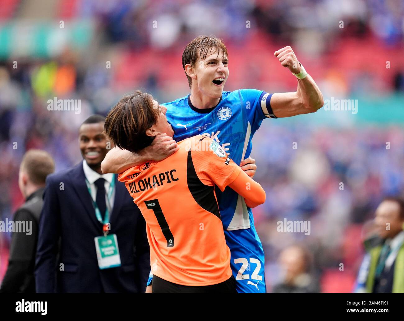 Peterborough United's Hector Kyprianou celebrates winning at the final ...
