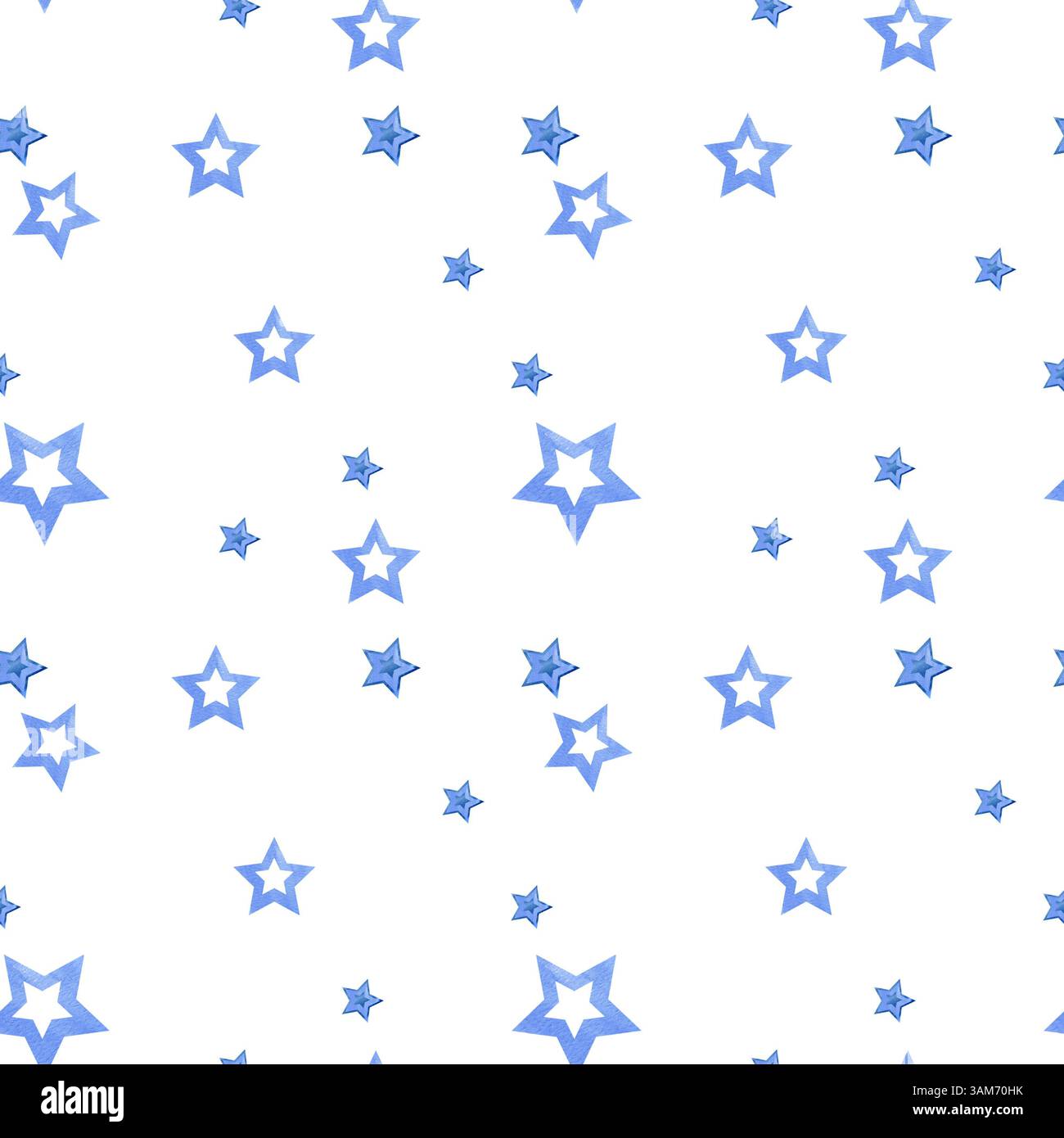 Watercolor blue different stars hi-res stock photography and images - Alamy