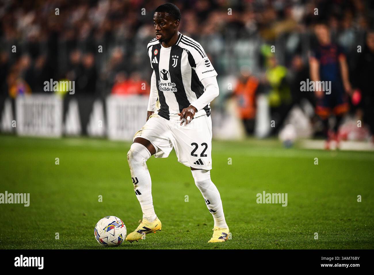 Turin, Italie. 12th Apr, 2025. Timothy WEAH of Juventus during the ...