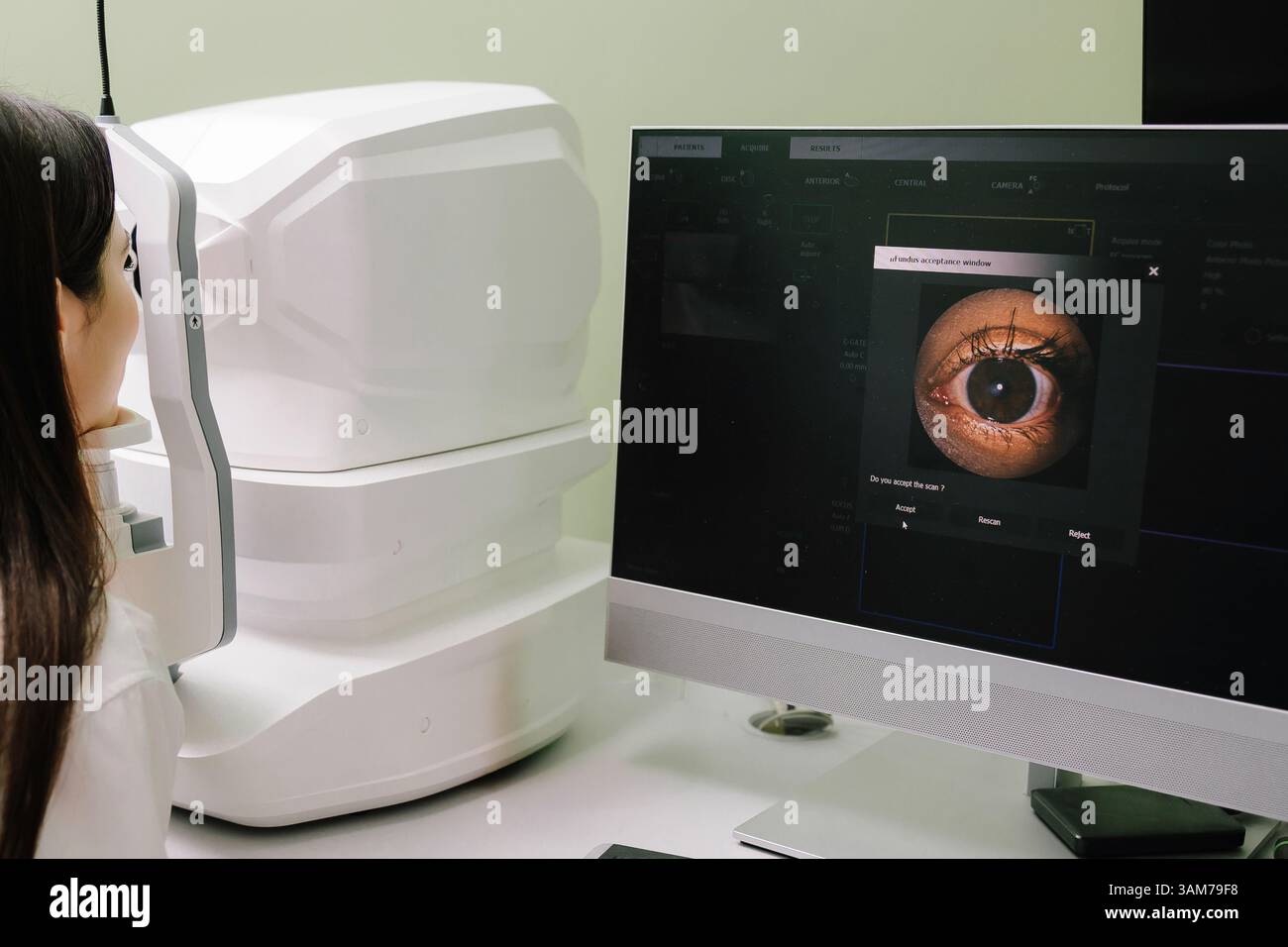 Optical coherence tomography OCT scan to create pictures of the back of ...
