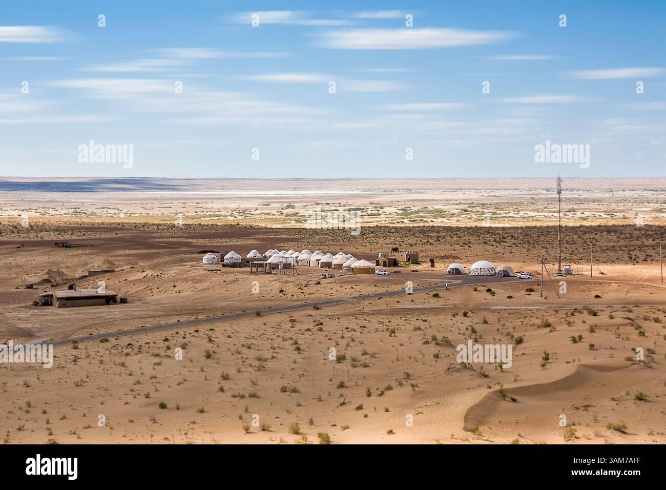 Yurt camp in the desert in Uzbekistan Stock Photo - Alamy