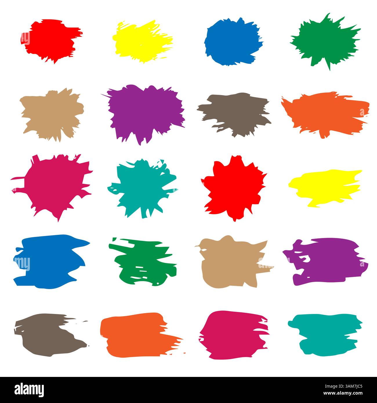 Colorful vector watercolor brush strokes Stock Vector Image & Art - Alamy