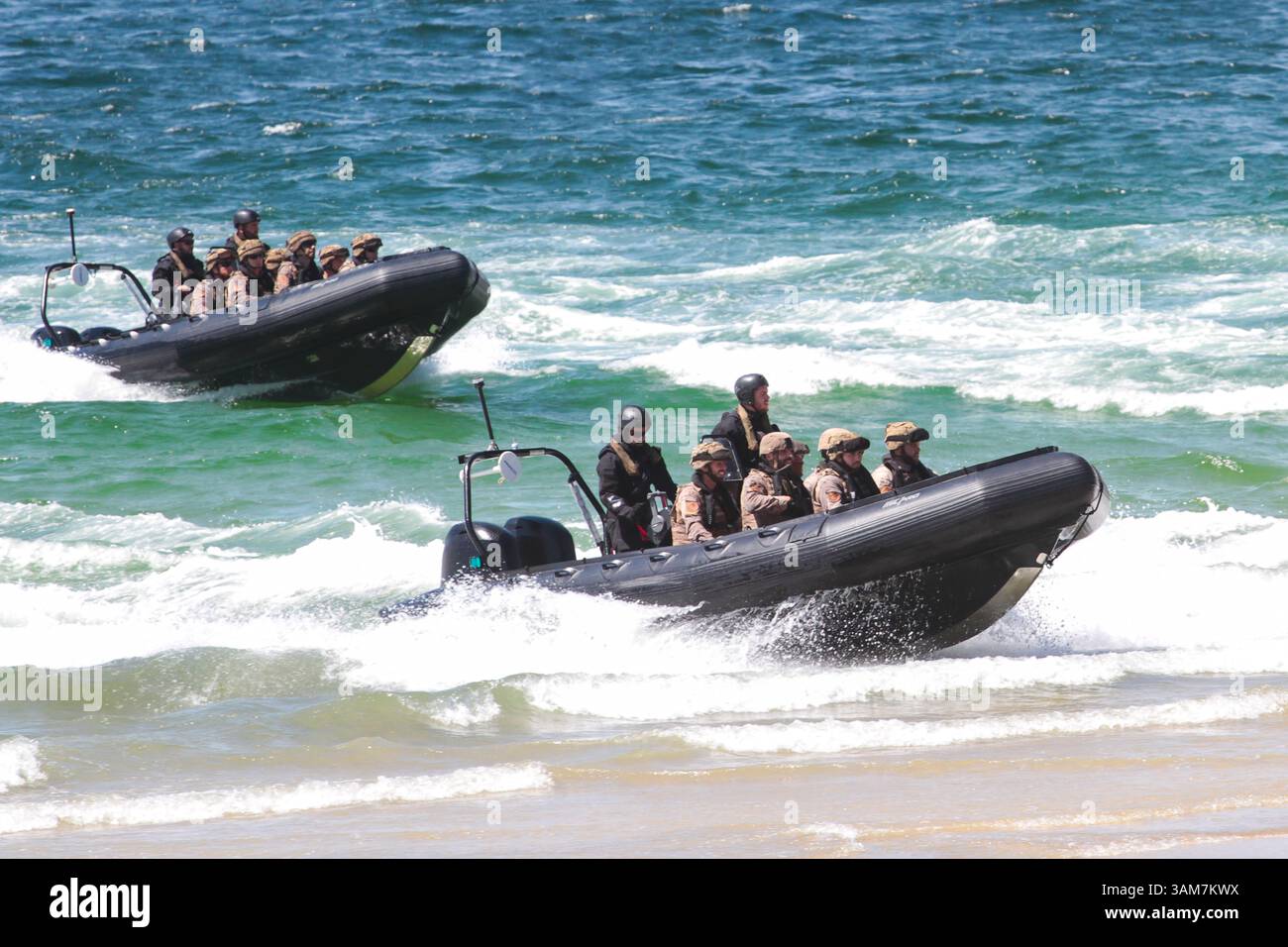 military training maneuvers. Infantry, aviation and navy landing Stock ...