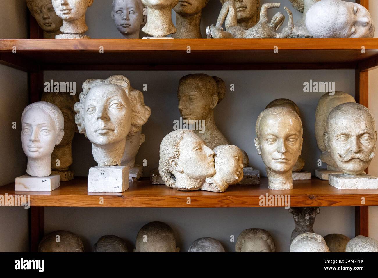 Head sculptures by artist Dora Gordine in the studio, now cafe, at ...