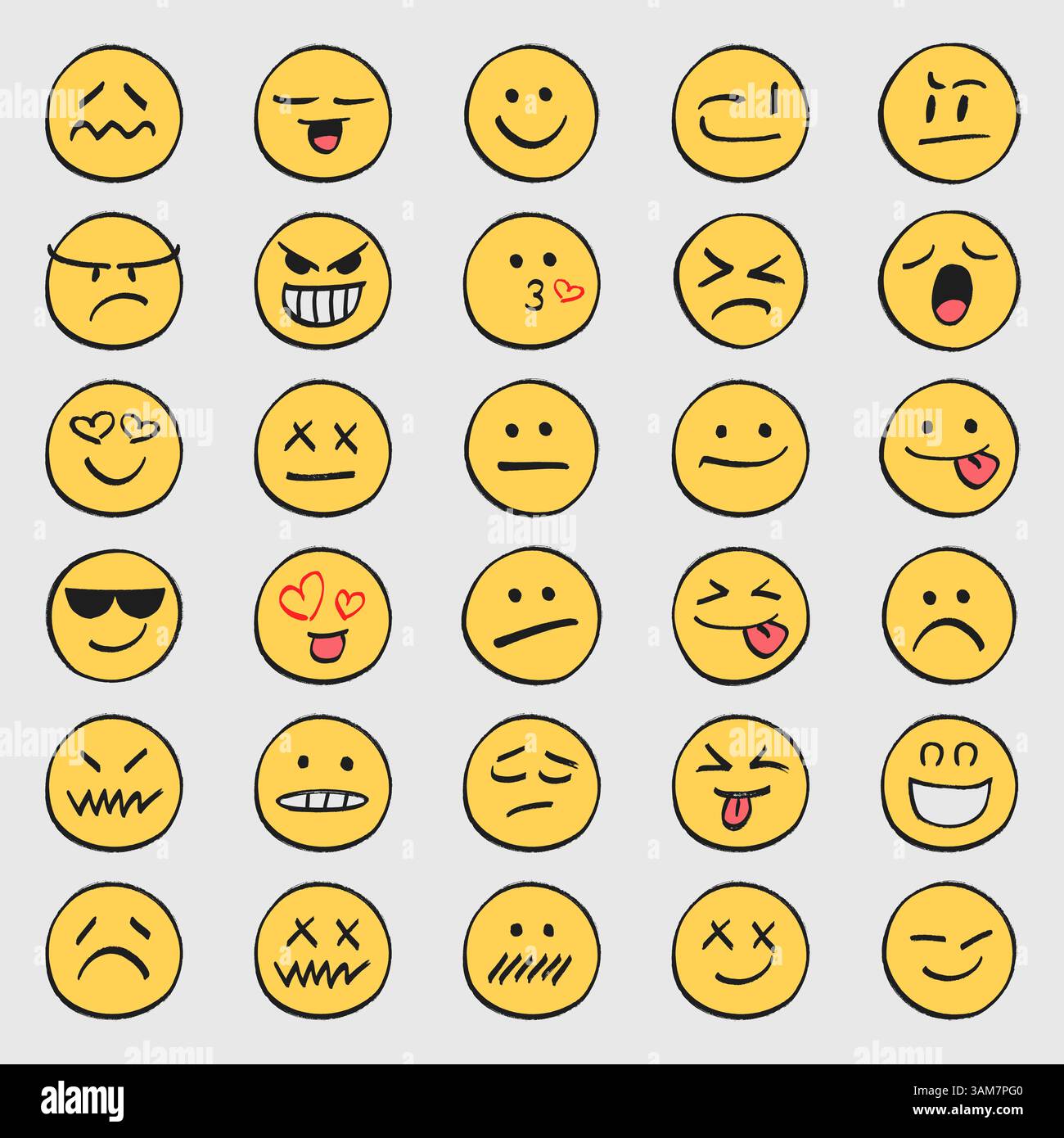 Big set cartoonish emoticons, in flat design style Stock Vector Image ...