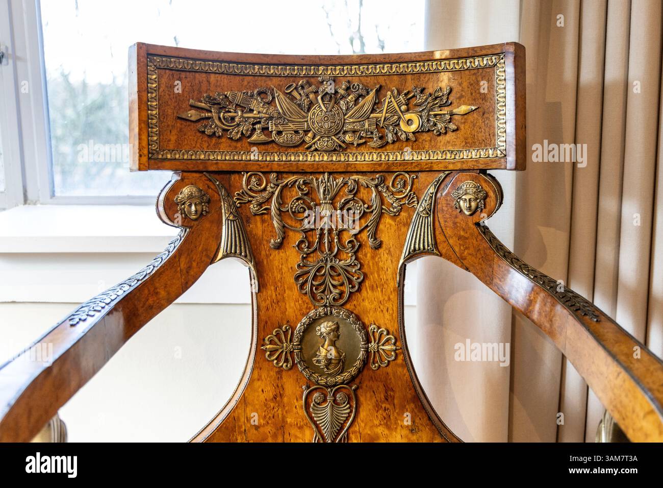 Ornate wooden chair at Dorich House Museum, London, England Stock Photo ...