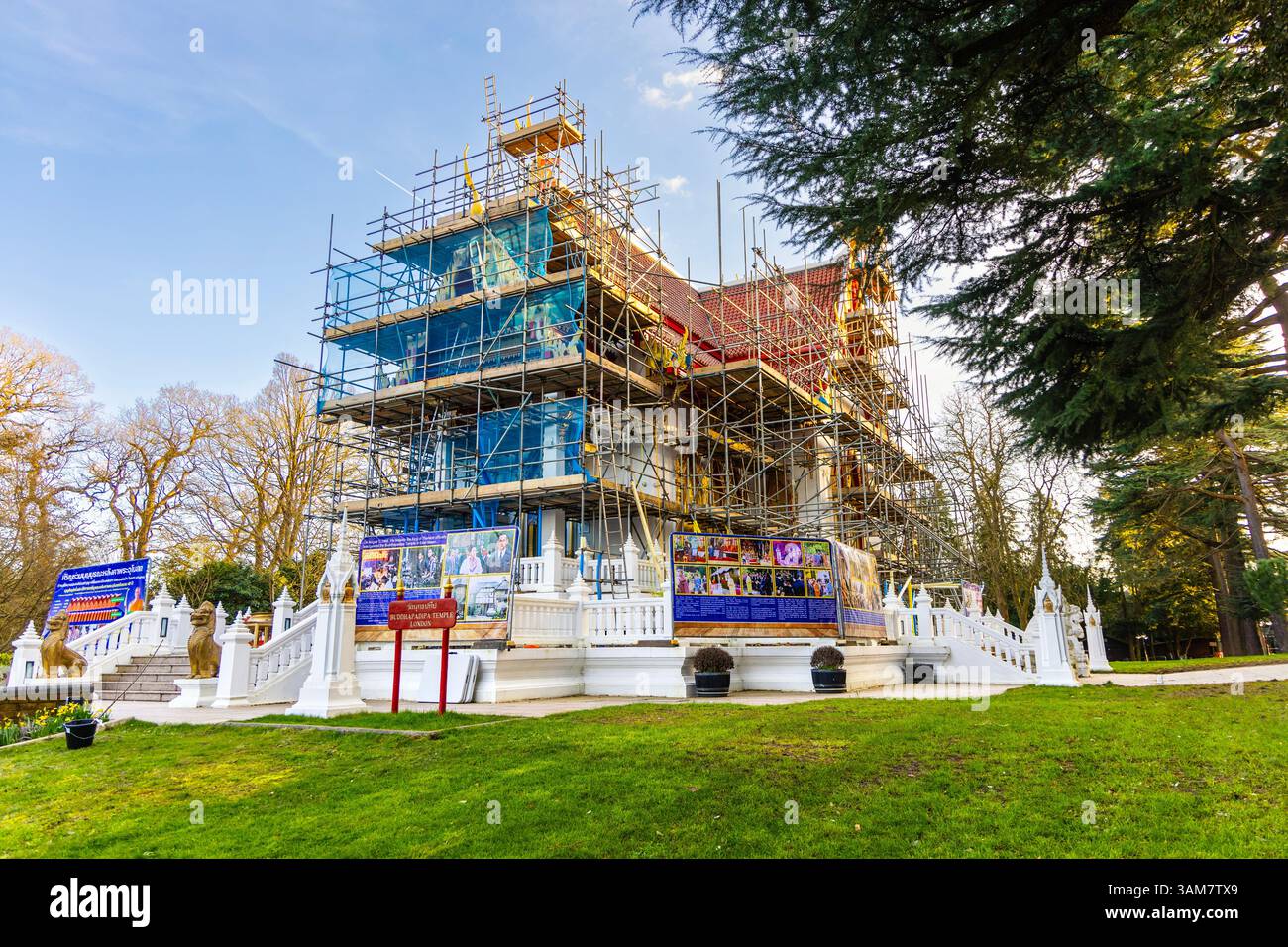 2025 roof restoration project of Buddhapadipa Temple, Wimbledon, London ...