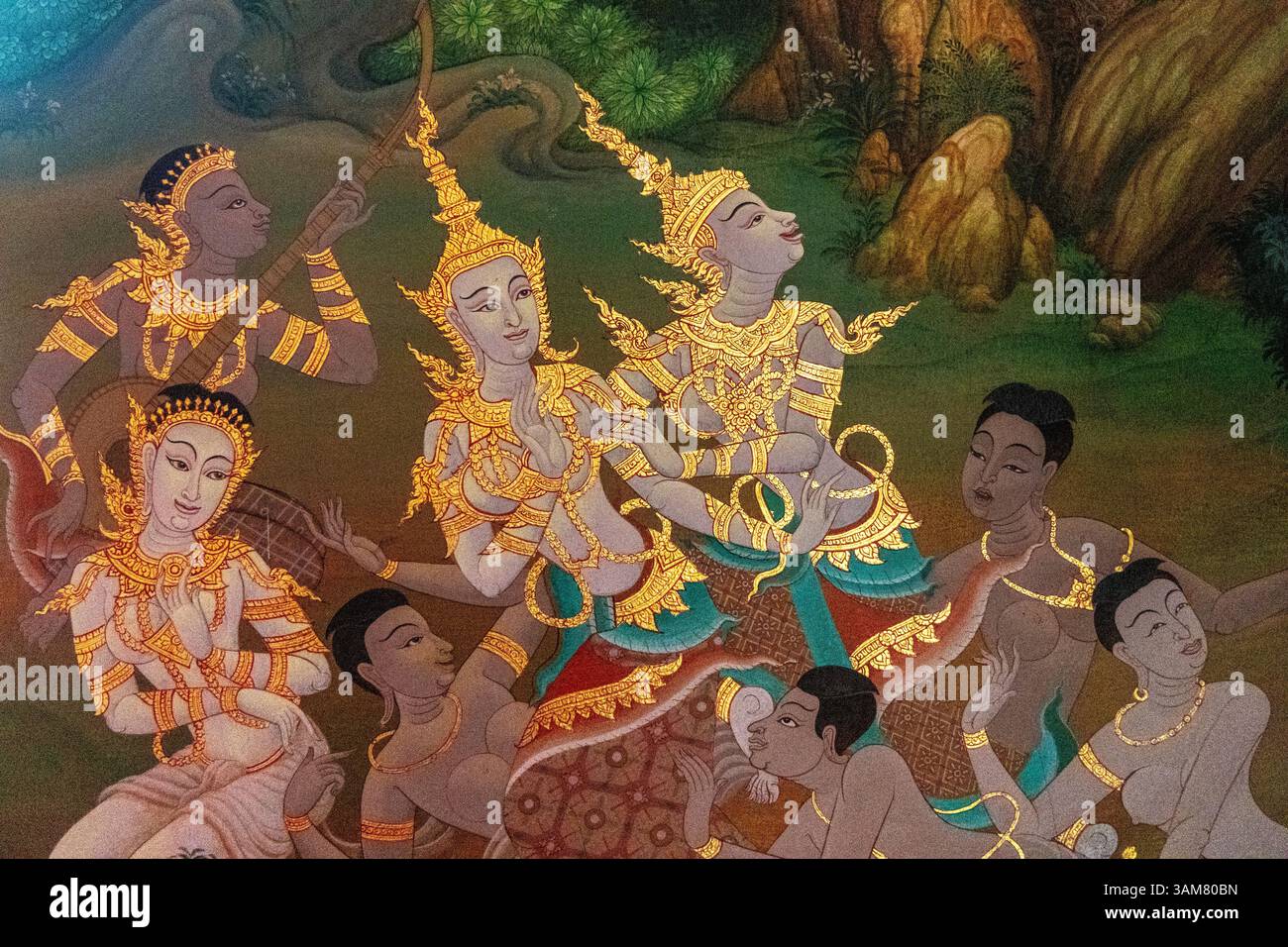 Close-up of mural by Panya Vijinthanasarn and Chalermchai Kositpipat ...