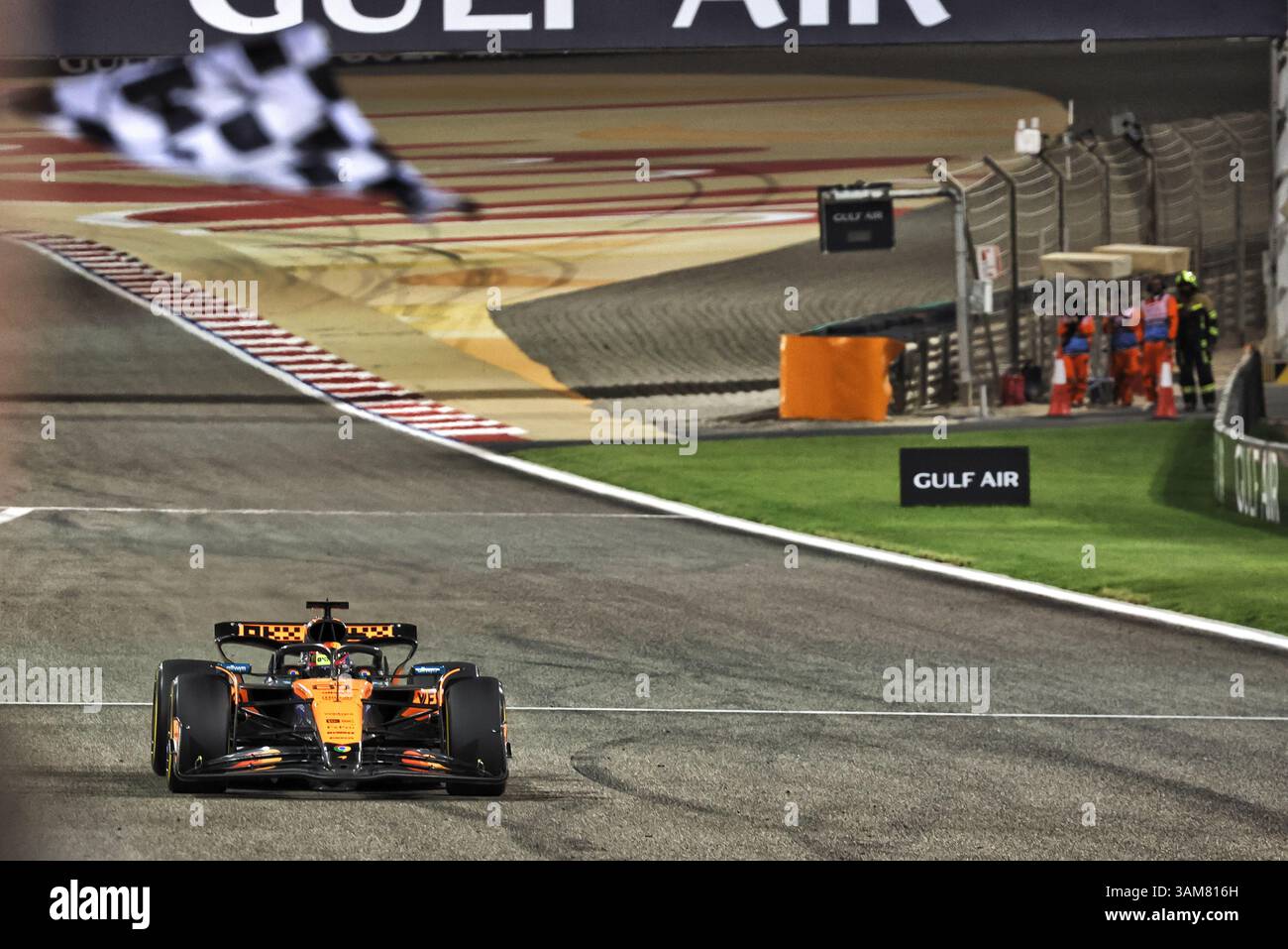 Sakhir, Bahrain. 13th Apr, 2025. Race winner Oscar Piastri (AUS ...