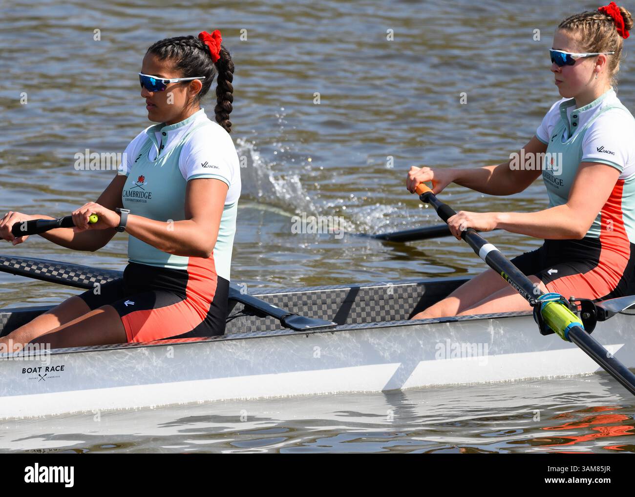 London, UK. 13 Apr 2025 London UK. The women's crew prepare for the ...