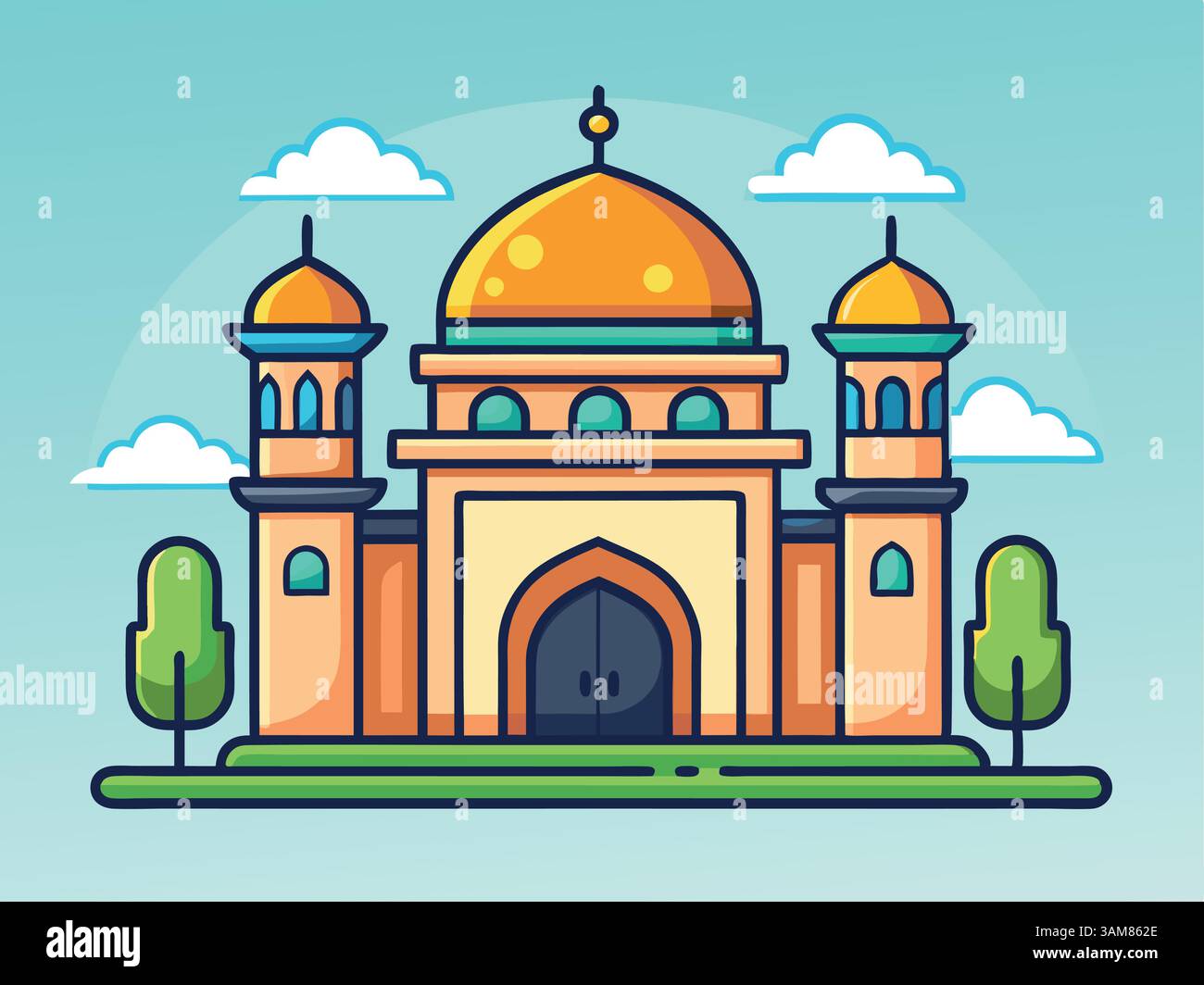 Mosque wallpaper cartoon vector icon illustration. Islamic mosque ... Mosque wallpaper cartoon vector icon illustration. Islamic mosque ...