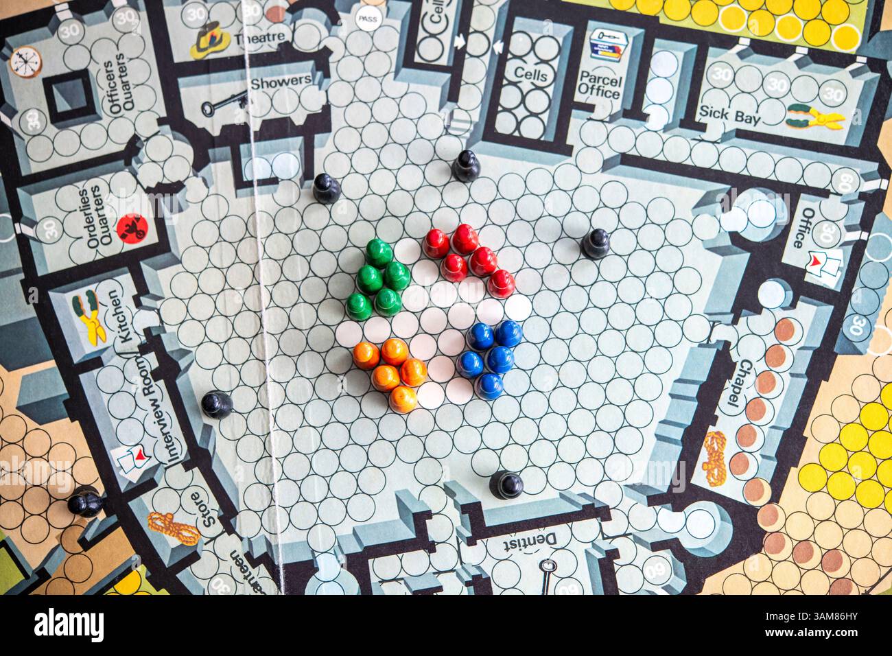 Board and playing pieces from the original 1970s version of the Escape ...