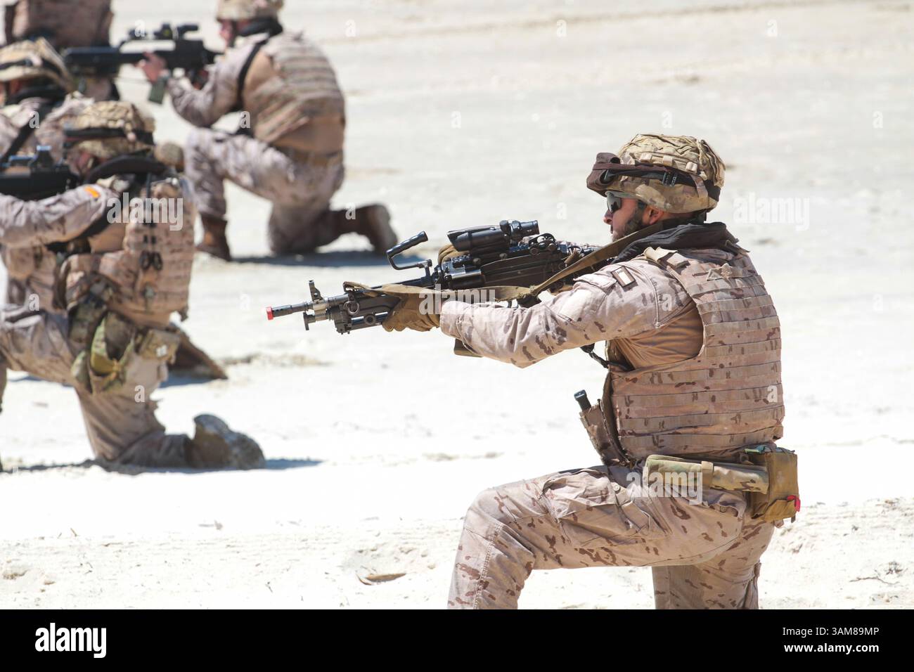military training maneuvers. Infantry, aviation and navy landing Stock ...