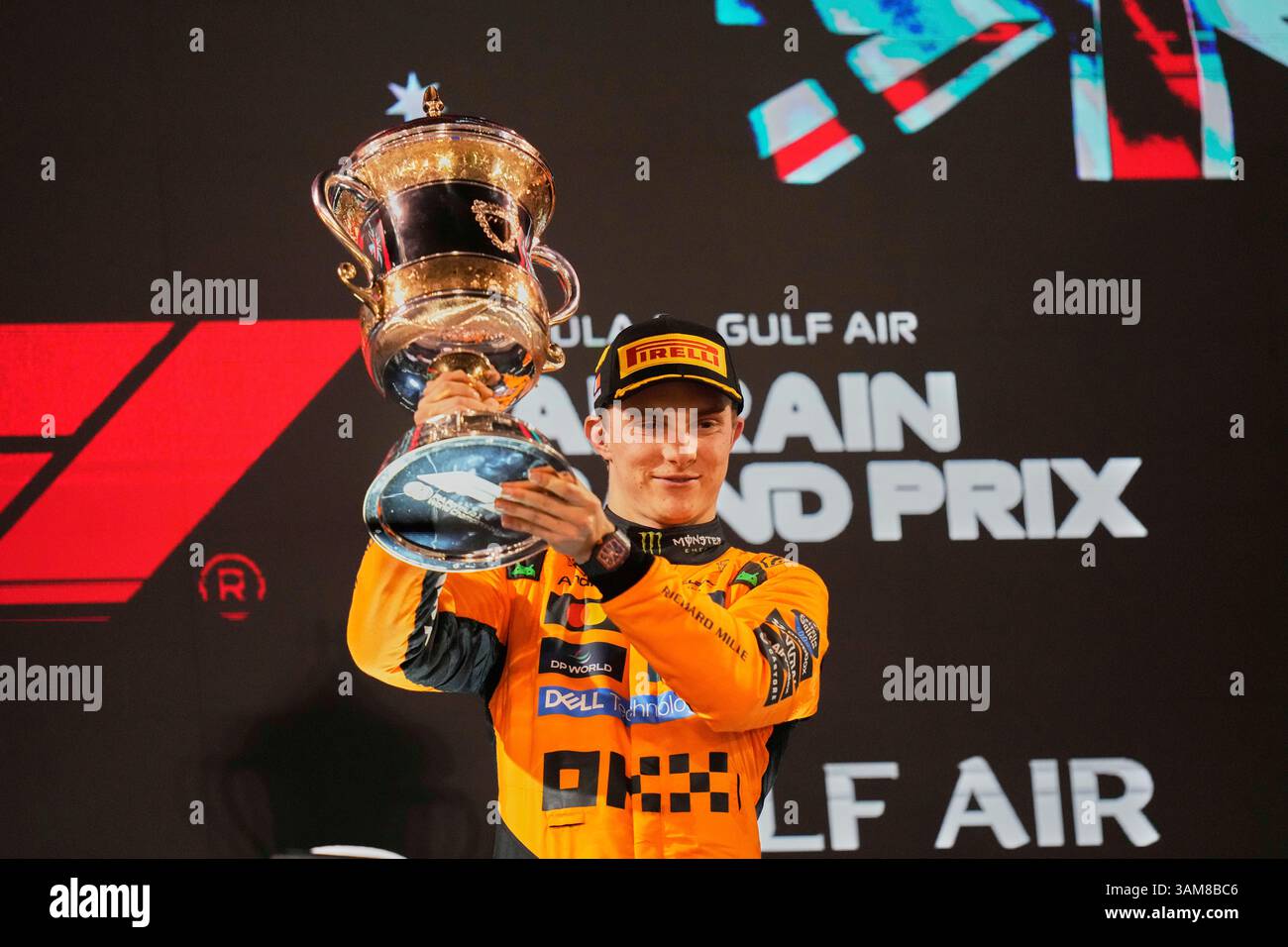 McLaren driver Oscar Piastri of Australia holds trophy after winning ...