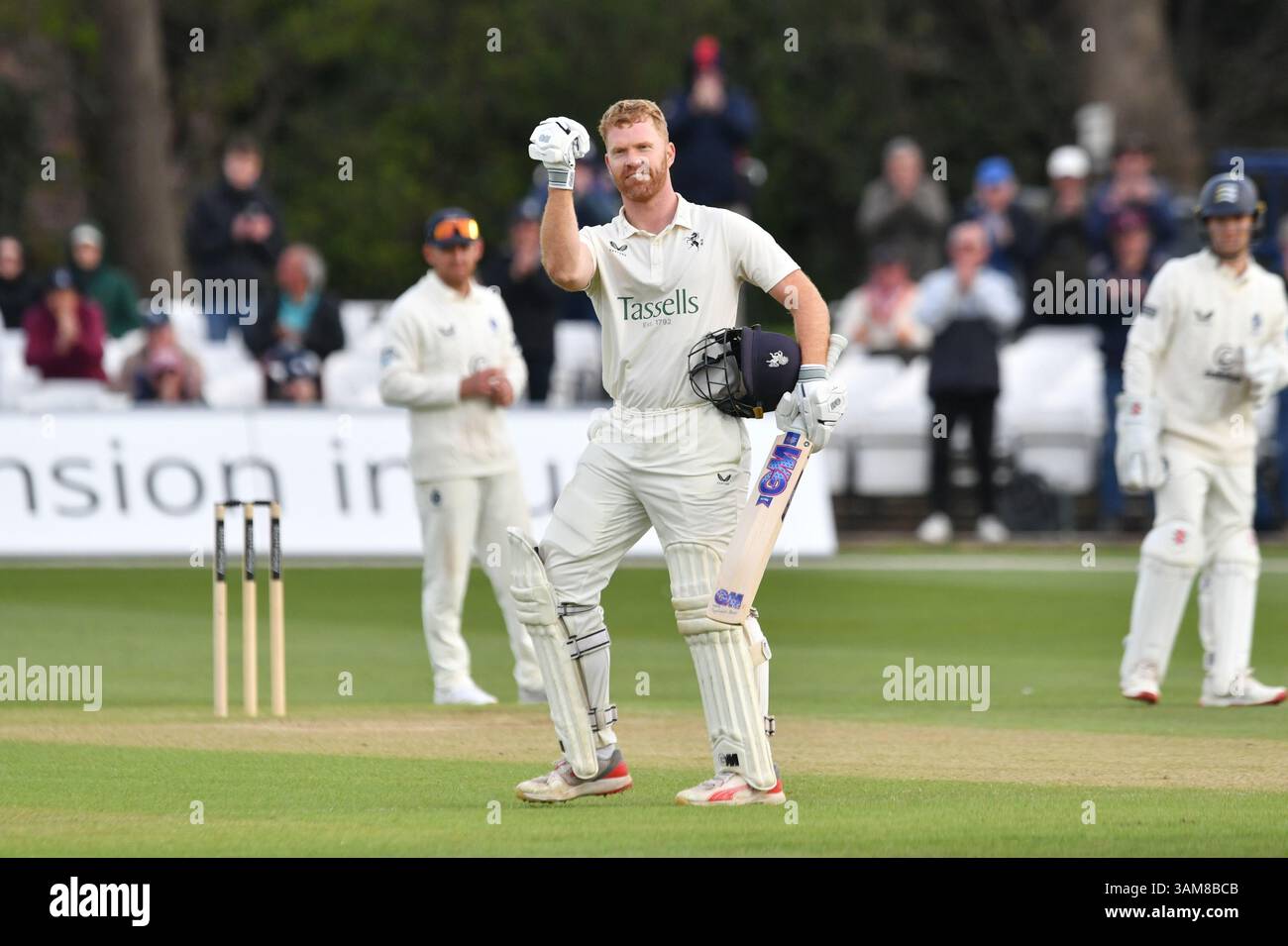 Canterbury, England. 13th Apr 2025. Ben Compton celebrates scoring a ...