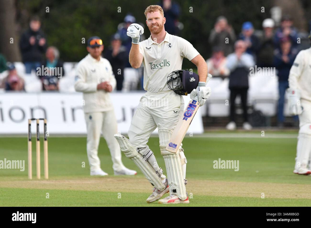 Canterbury, England. 13th Apr 2025. Ben Compton celebrates scoring a ...