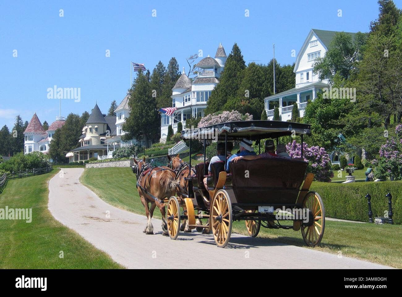 July 31, 2006 - U.S. - A horse-drawn carriage passes by the mansions ...