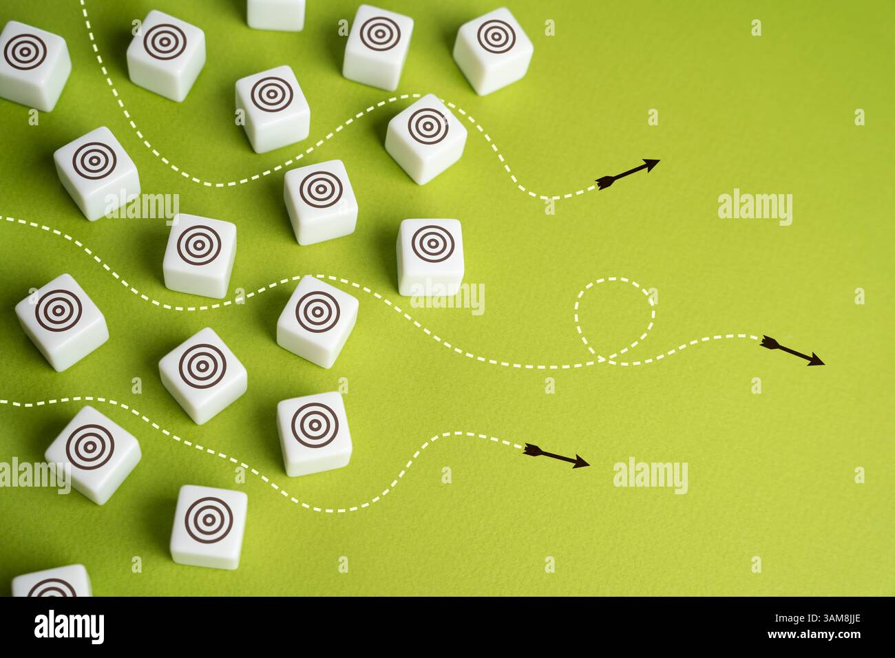 Flying arrows to hit targets and achieve objectives. Concept of ...