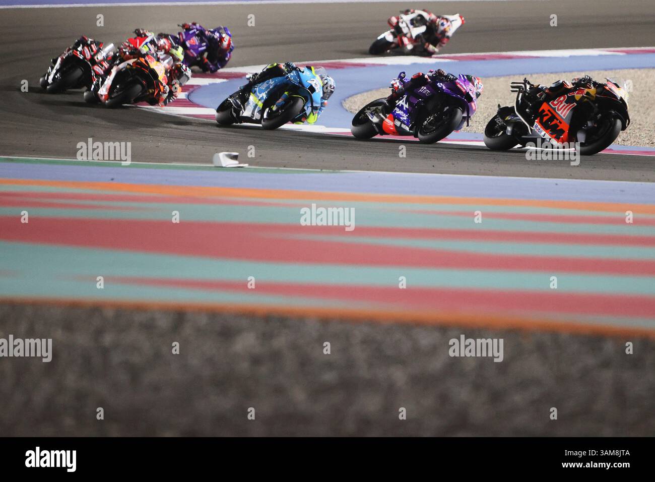 Riders compete during the MotoGP race of the Qatar Motorcycle Grand ...