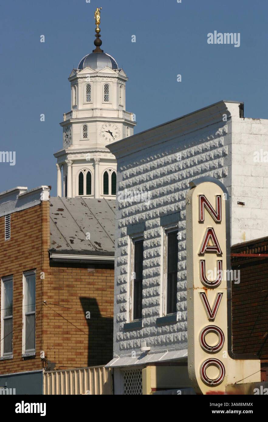 Sept. 25, 2006 - U.S. - The clock tower of the rebuilt Nauvoo Temple in ...