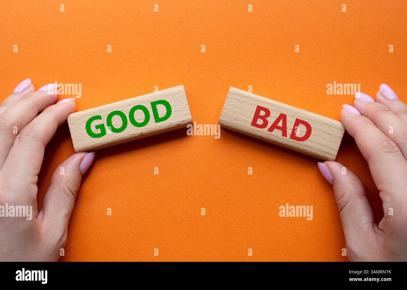 Good or Bad symbol. Concept word Good or Bad on wooden blocks ...